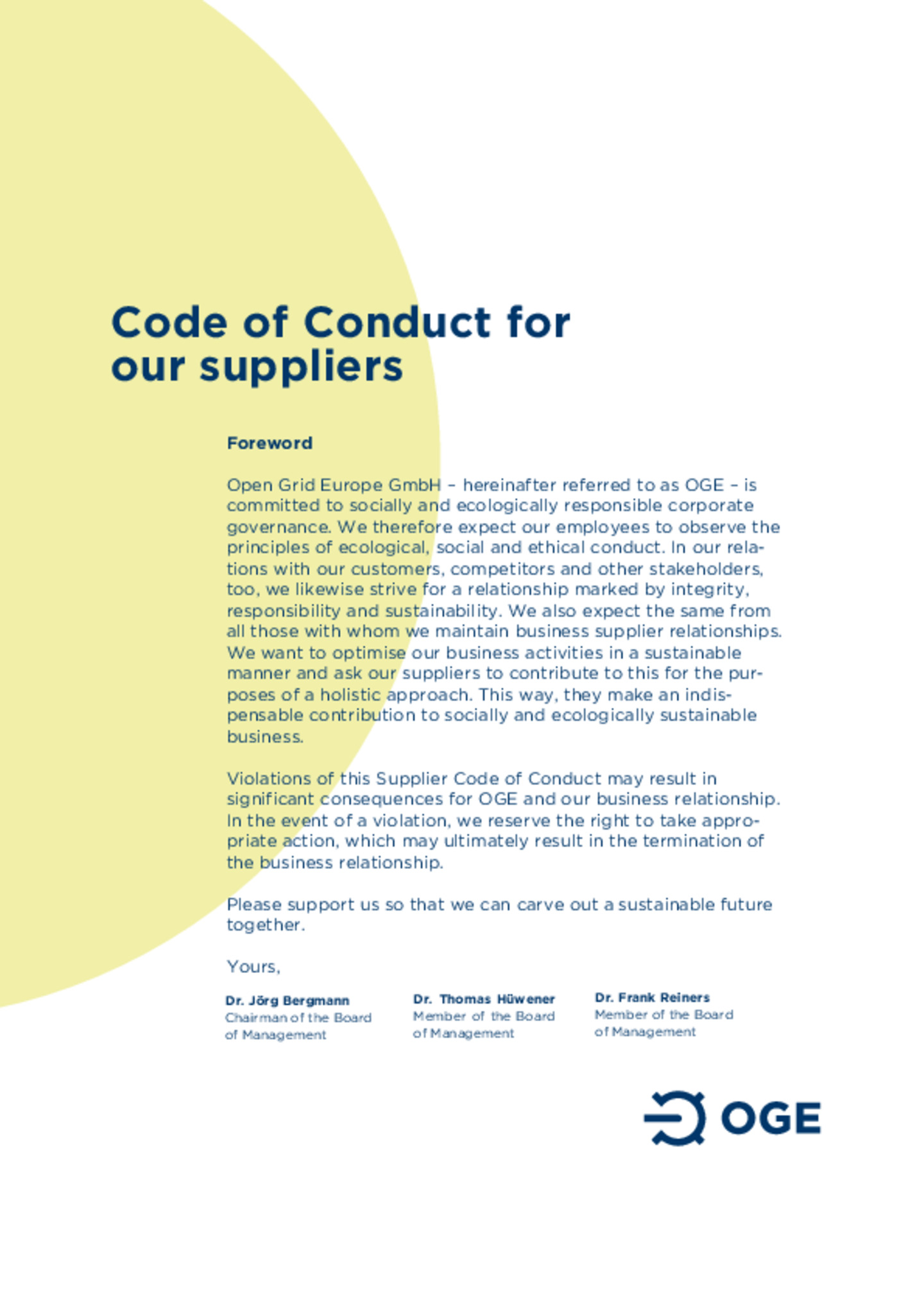 Supplier Code of Conduct | OGE